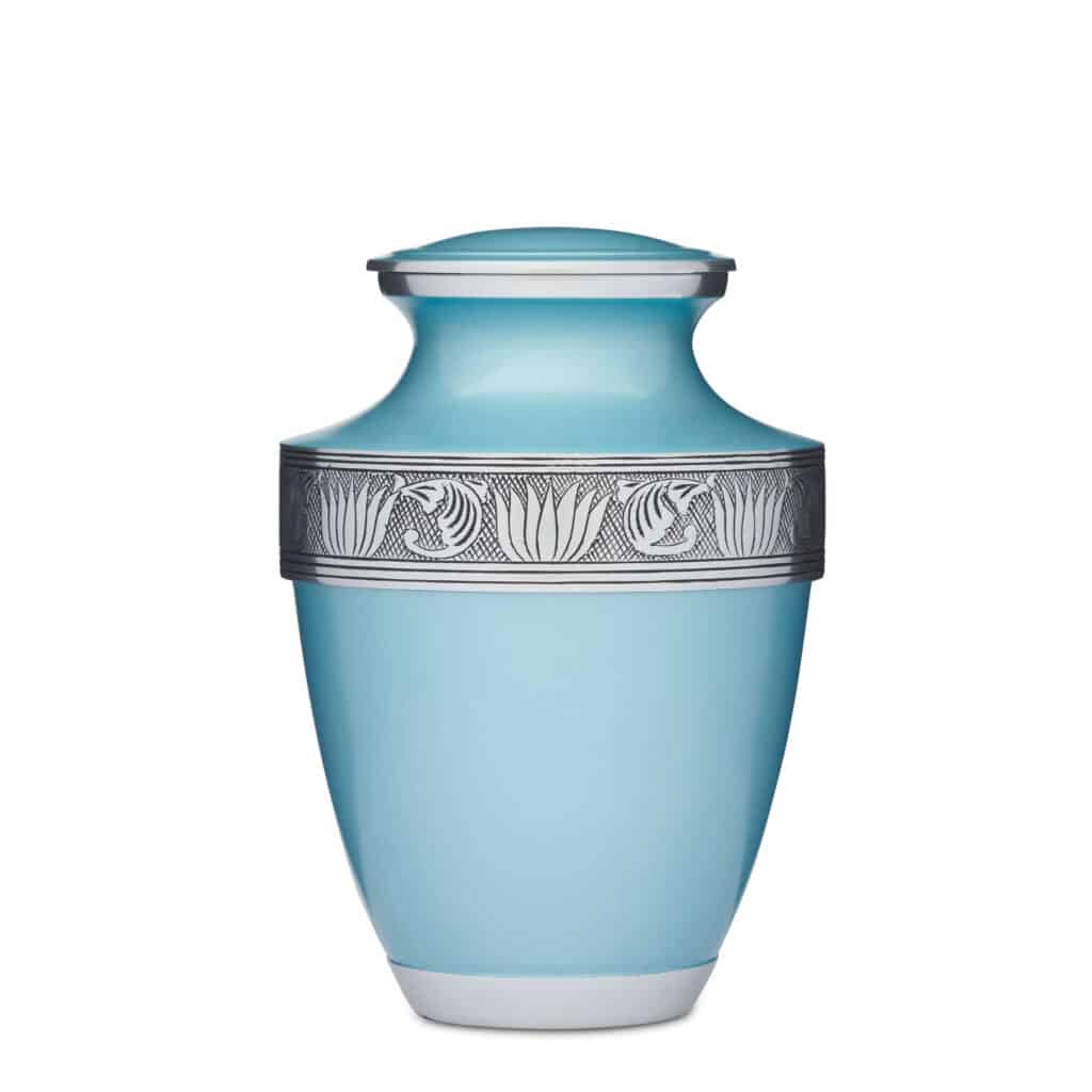 Teal Alloy Urn | Alloy Cremation Urns - Majestic Funerals