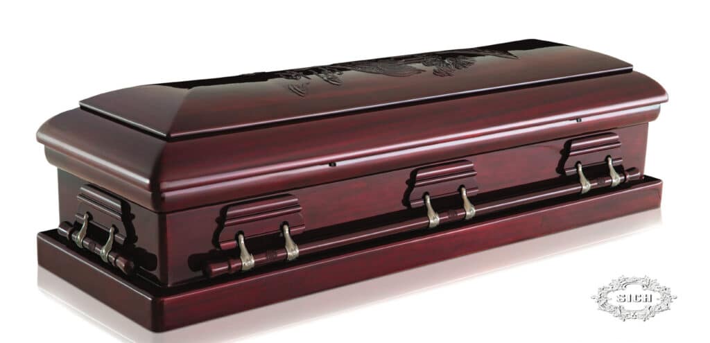 Royal Infinity Mahogany Caskets with Satin Gloss Finish